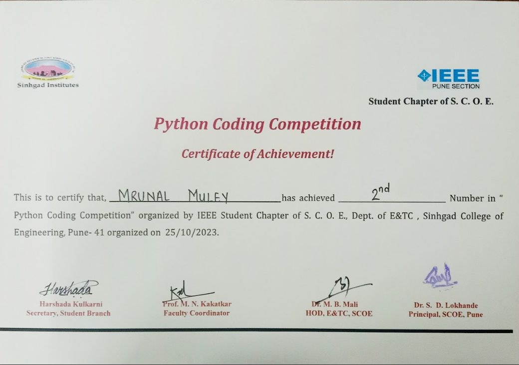 Mrunal Abhijit Muley on LinkedIn: #pythonprogramming #coding #ieee # ... Mrunal Abhijit Muley on LinkedIn: #pythonprogramming #coding #ieee # ...