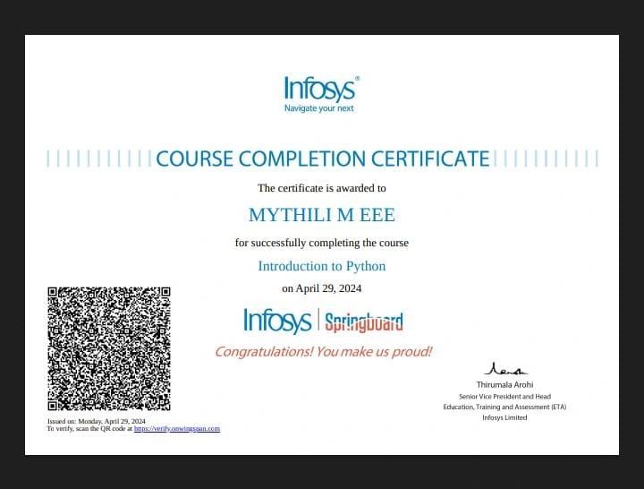 MYTHILI MURUGESAN on LinkedIn: I am excited to share that I have ... MYTHILI MURUGESAN on LinkedIn: I am excited to share that I have ...