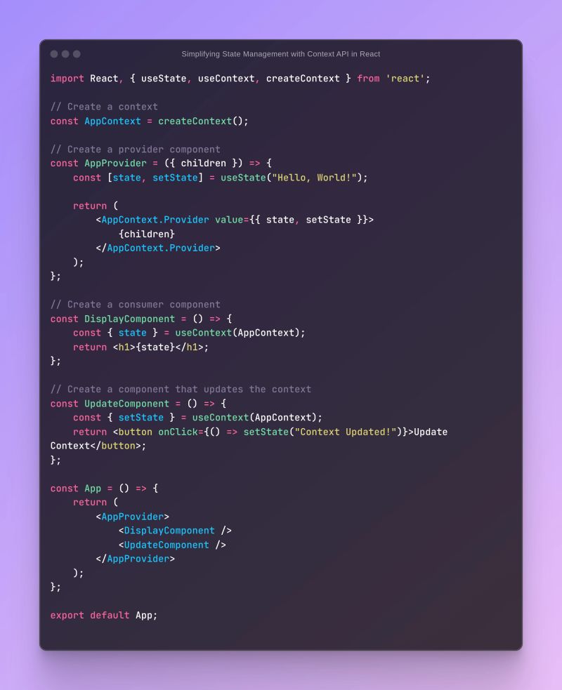 How to manage state in React with Context API | Rohit Jiwade posted on ... How to manage state in React with Context API | Rohit Jiwade posted on ...