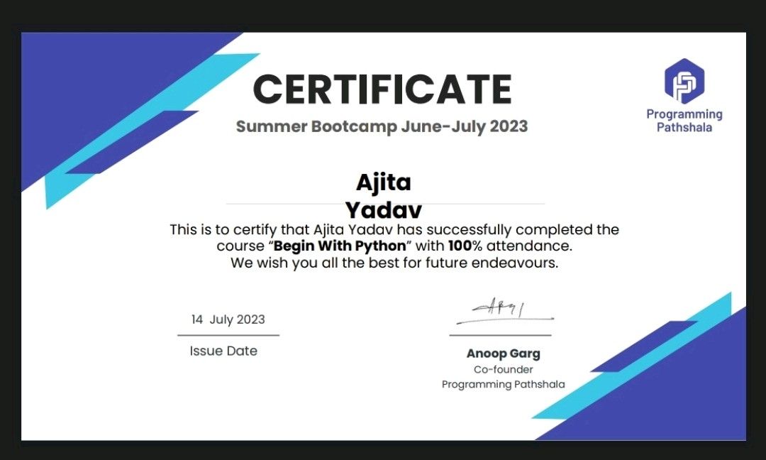 Ajita Yadav on LinkedIn: #learningjourney #pythonprogramming #dsa Ajita Yadav on LinkedIn: #learningjourney #pythonprogramming #dsa