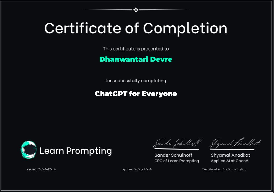 Dhanwantari Devre on LinkedIn: #openai #chatgpt #elearning # ... Dhanwantari Devre on LinkedIn: #openai #chatgpt #elearning # ...