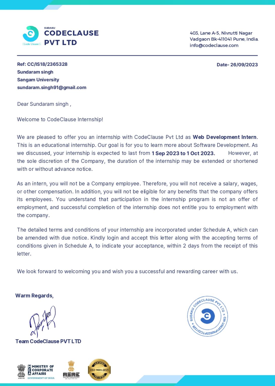 Sundaram Singh on LinkedIn: #codeclause #webdevelopment #internship Sundaram Singh on LinkedIn: #codeclause #webdevelopment #internship