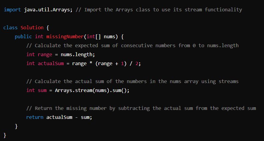 Yash Kasat on LinkedIn: #leetcode #missingnumber #javaprogramming # ... Yash Kasat on LinkedIn: #leetcode #missingnumber #javaprogramming # ...