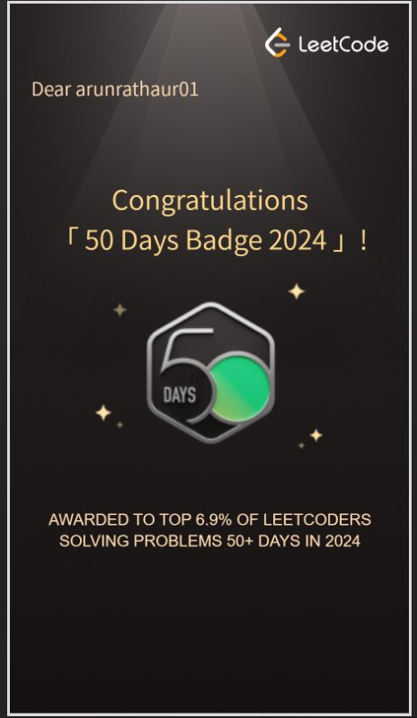 Arun Rathaur on LinkedIn: #leetcode #50daysofcode #codingjourney # ... Arun Rathaur on LinkedIn: #leetcode #50daysofcode #codingjourney # ...