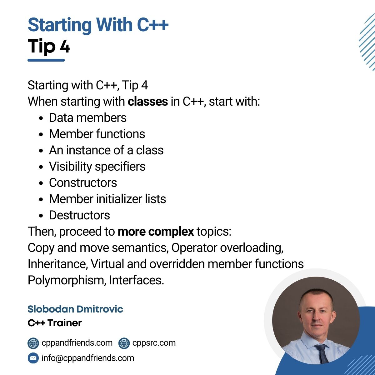 Learn about C++ classes | Slobodan Dmitrovic posted on the topic | LinkedIn Learn about C++ classes | Slobodan Dmitrovic posted on the topic | LinkedIn