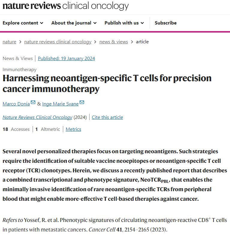 Marco Donia on LinkedIn: Harnessing neoantigen-specific T cells for ... Marco Donia on LinkedIn: Harnessing neoantigen-specific T cells for ...