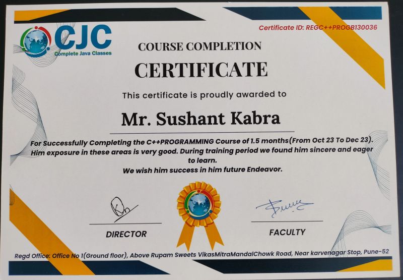 SUSHANT KABRA on LinkedIn: #c #programming #coding #certificate # ... SUSHANT KABRA on LinkedIn: #c #programming #coding #certificate # ...