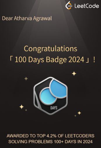 #leetcode #100dayschallenge #codingjourney | Atharva Agrawal #leetcode #100dayschallenge #codingjourney | Atharva Agrawal