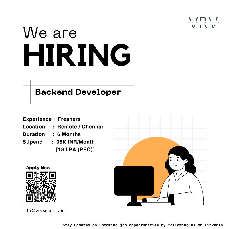 VRV Security on LinkedIn: #hiring #backend #backenddeveloper #mern # ... VRV Security on LinkedIn: #hiring #backend #backenddeveloper #mern # ...