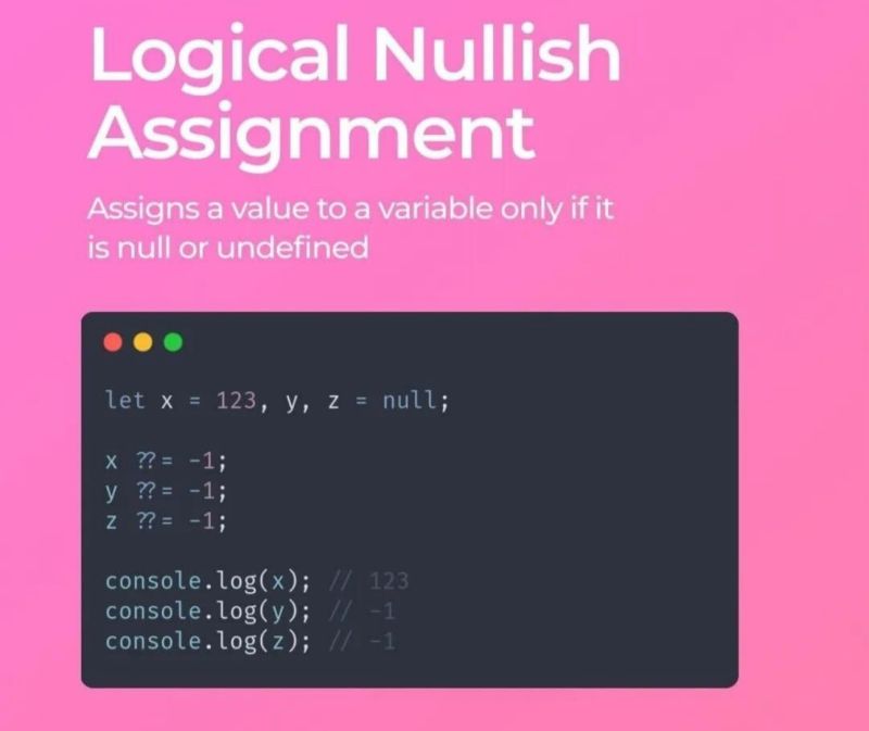 Logical Nullish: a variable value variable that is null or undefined ... Logical Nullish: a variable value variable that is null or undefined ...