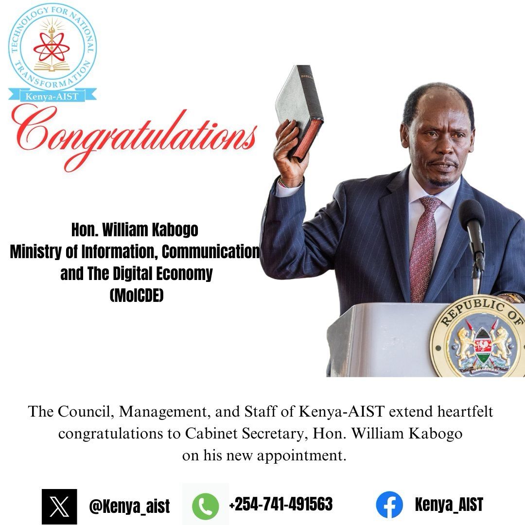 Congratulations Hon. William Kabogo Gitau! We look forward to working ... Congratulations Hon. William Kabogo Gitau! We look forward to working ...