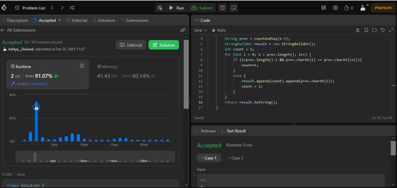 Solved LeetCode Problem 38 with Recursion | Aditya Kumar Dwivedi posted ... Solved LeetCode Problem 38 with Recursion | Aditya Kumar Dwivedi posted ...