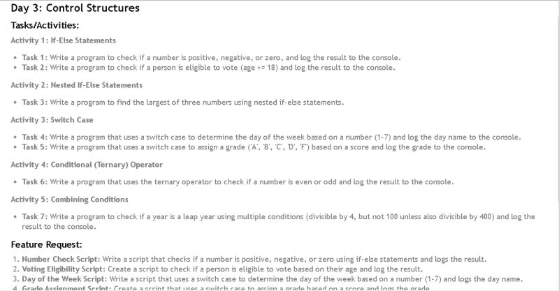 Completed JavaScript Challenge: Control Structures | Iqra khan posted ... Completed JavaScript Challenge: Control Structures | Iqra khan posted ...