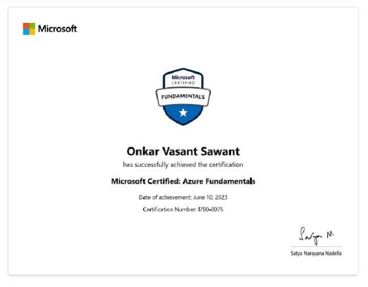 Onkar Sawant on LinkedIn: #microsoftcertified #azurefundamentals # ... Onkar Sawant on LinkedIn: #microsoftcertified #azurefundamentals # ...