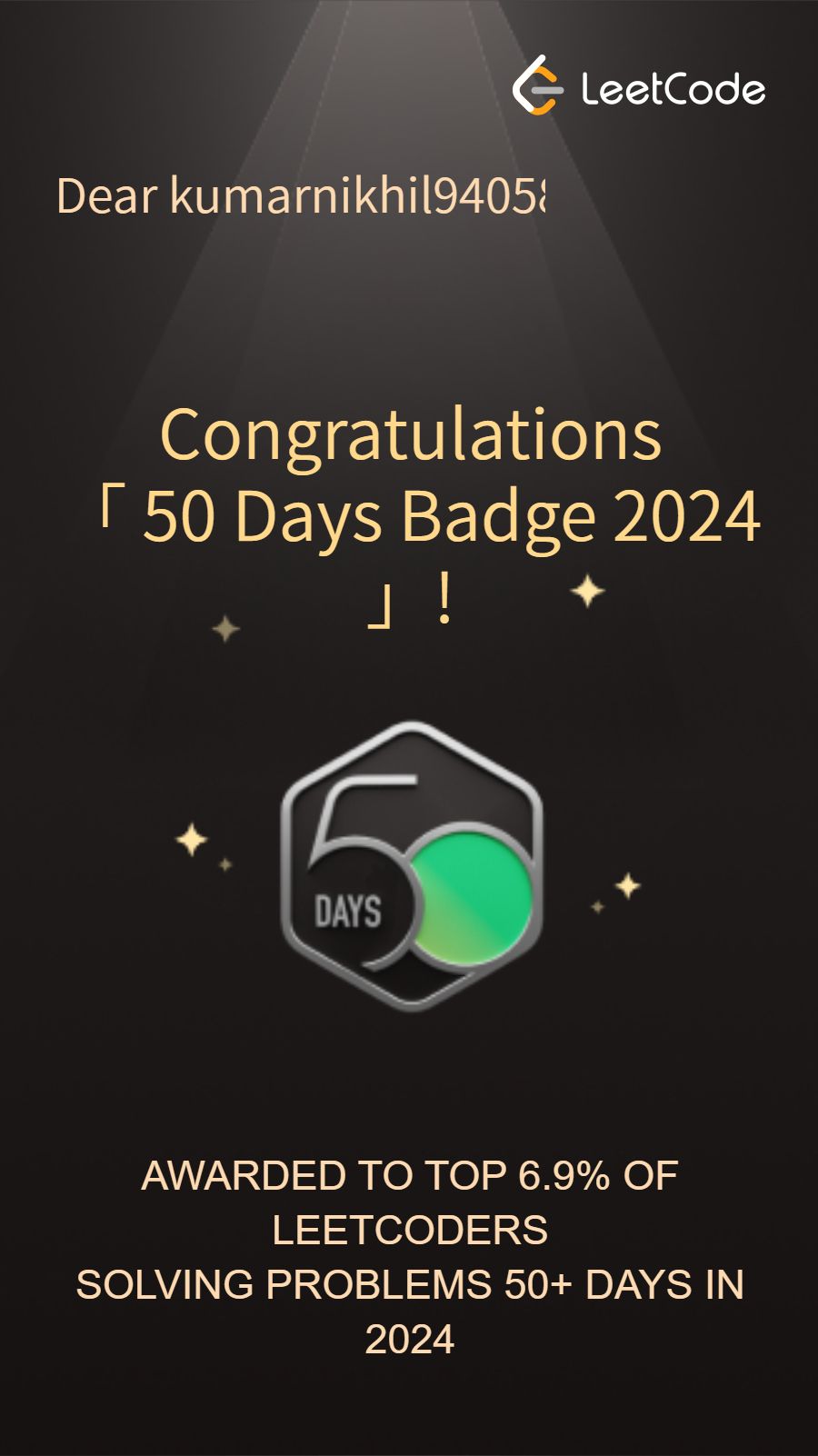 NIKHIL KUMAR DAS on LinkedIn: #leetcode #50daysbadge2024 #ekbiharicoder NIKHIL KUMAR DAS on LinkedIn: #leetcode #50daysbadge2024 #ekbiharicoder