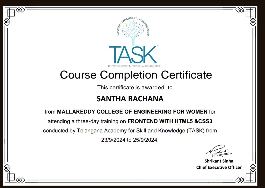Santha Rachana on LinkedIn: #webdevolopment #html #css #task #frontend Santha Rachana on LinkedIn: #webdevolopment #html #css #task #frontend