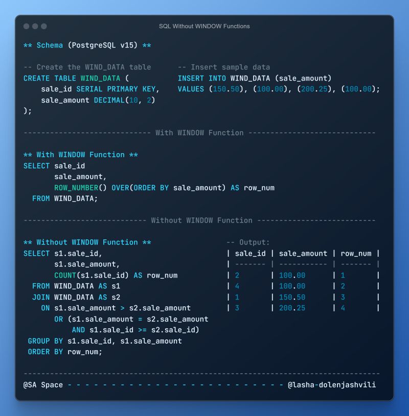 Lasha Dolenjashvili on LinkedIn: How would you calculate ROW_NUMBER in ... Lasha Dolenjashvili on LinkedIn: How would you calculate ROW_NUMBER in ...