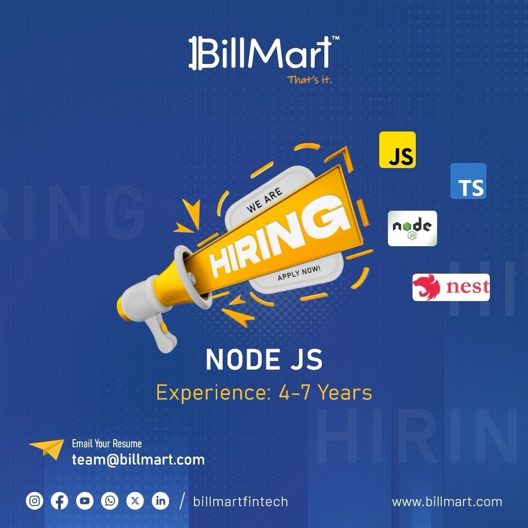 BillMart FinTech on LinkedIn: #hiring #nodejs #nestjs #leadership # ... BillMart FinTech on LinkedIn: #hiring #nodejs #nestjs #leadership # ...