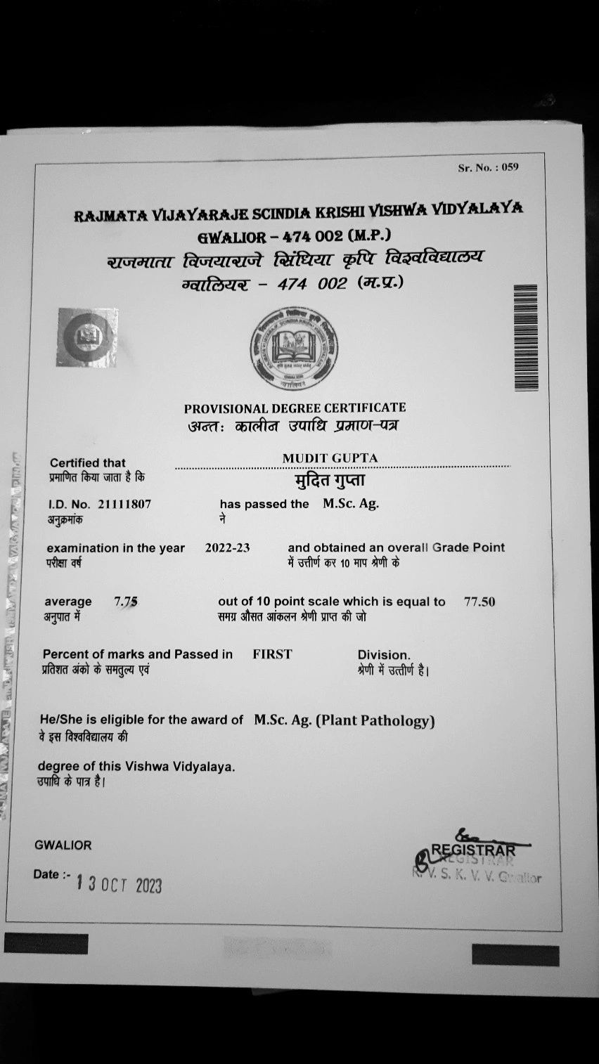 Mudit Gupta on LinkedIn: Finally M.Sc.(Plant Pathology) completed.. Mudit Gupta on LinkedIn: Finally M.Sc.(Plant Pathology) completed..