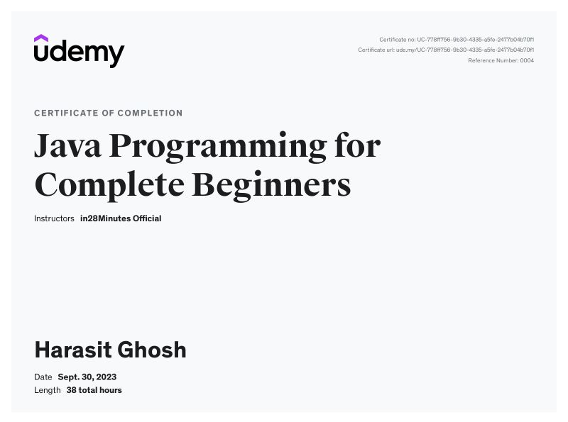 Harasit Ghosh on LinkedIn: #java #keeplearning #growth Harasit Ghosh on LinkedIn: #java #keeplearning #growth