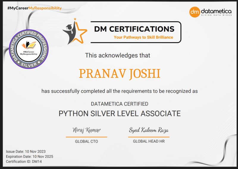 Pranav Joshi on LinkedIn: #datametica #python #lifeatdm Pranav Joshi on LinkedIn: #datametica #python #lifeatdm