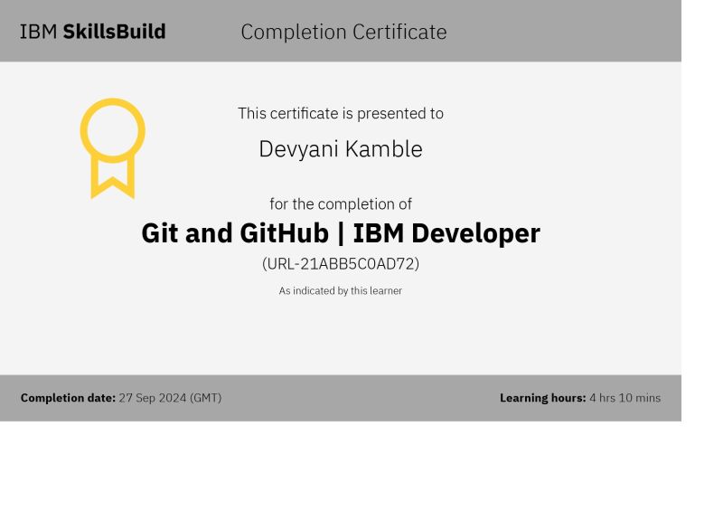 Devyani Kamble on LinkedIn: #git #github #ibm #skillsbuild # ... Devyani Kamble on LinkedIn: #git #github #ibm #skillsbuild # ...
