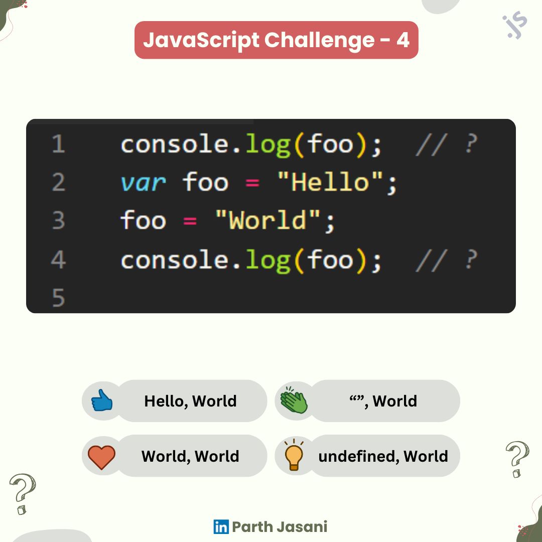 Parth Jasani on LinkedIn: #javascript #codingchallenge #frontend #vuejs ... Parth Jasani on LinkedIn: #javascript #codingchallenge #frontend #vuejs ...