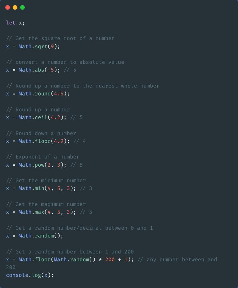 Syed Asar Aman on LinkedIn: Javascript Math Object Methods Syed Asar Aman on LinkedIn: Javascript Math Object Methods