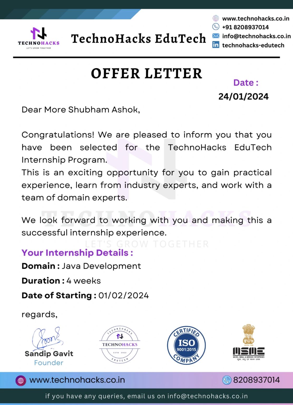 Shubham More on LinkedIn: #technohacks #intenship #javaprogramming Shubham More on LinkedIn: #technohacks #intenship #javaprogramming