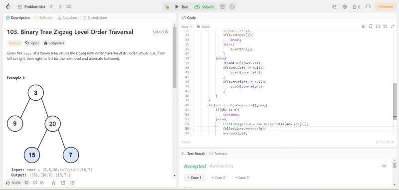 Day 54/100 (22/04/2024) Today I solved 3 problems. 1. Binary Tree ... Day 54/100 (22/04/2024) Today I solved 3 problems. 1. Binary Tree ...