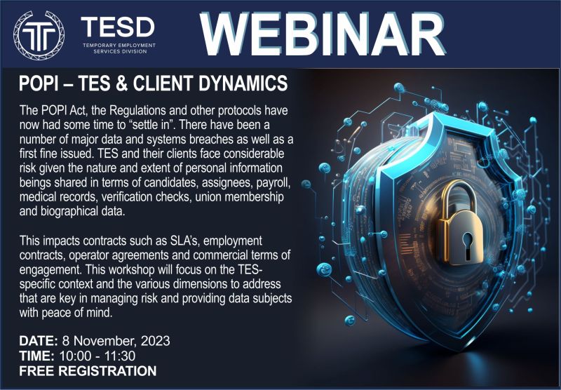 TESD on LinkedIn: #webinar #popi #tes TESD on LinkedIn: #webinar #popi #tes