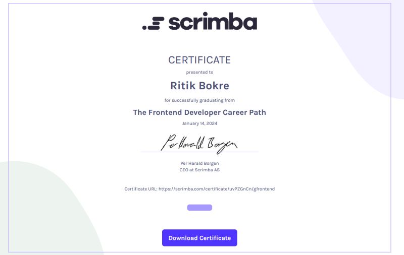 Ritik Bokre on LinkedIn: #scrimba #frontenddevelopment #learningjourney ... Ritik Bokre on LinkedIn: #scrimba #frontenddevelopment #learningjourney ...