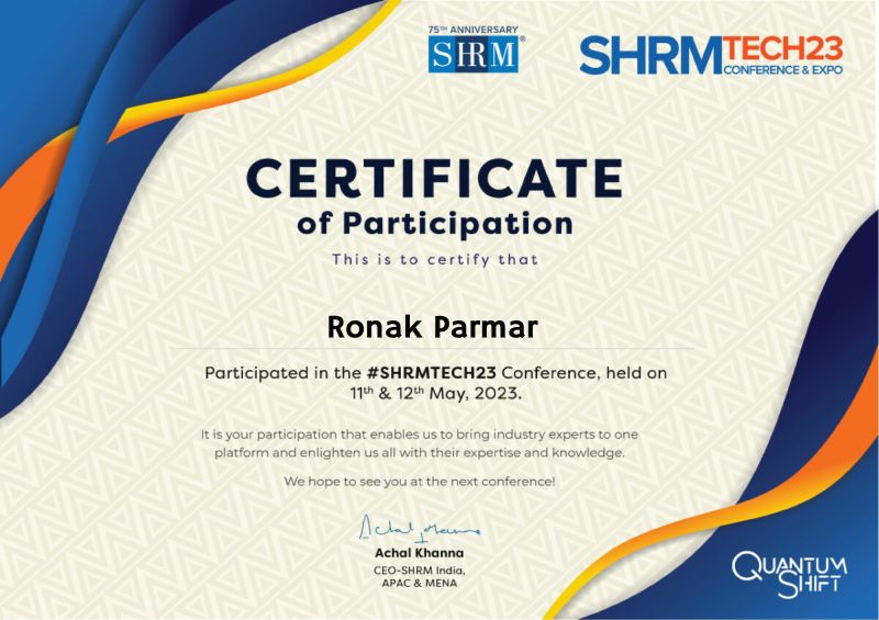 Ronak Parmar on LinkedIn: #adani #shrmtech23 #hyderabad #humanresources Ronak Parmar on LinkedIn: #adani #shrmtech23 #hyderabad #humanresources