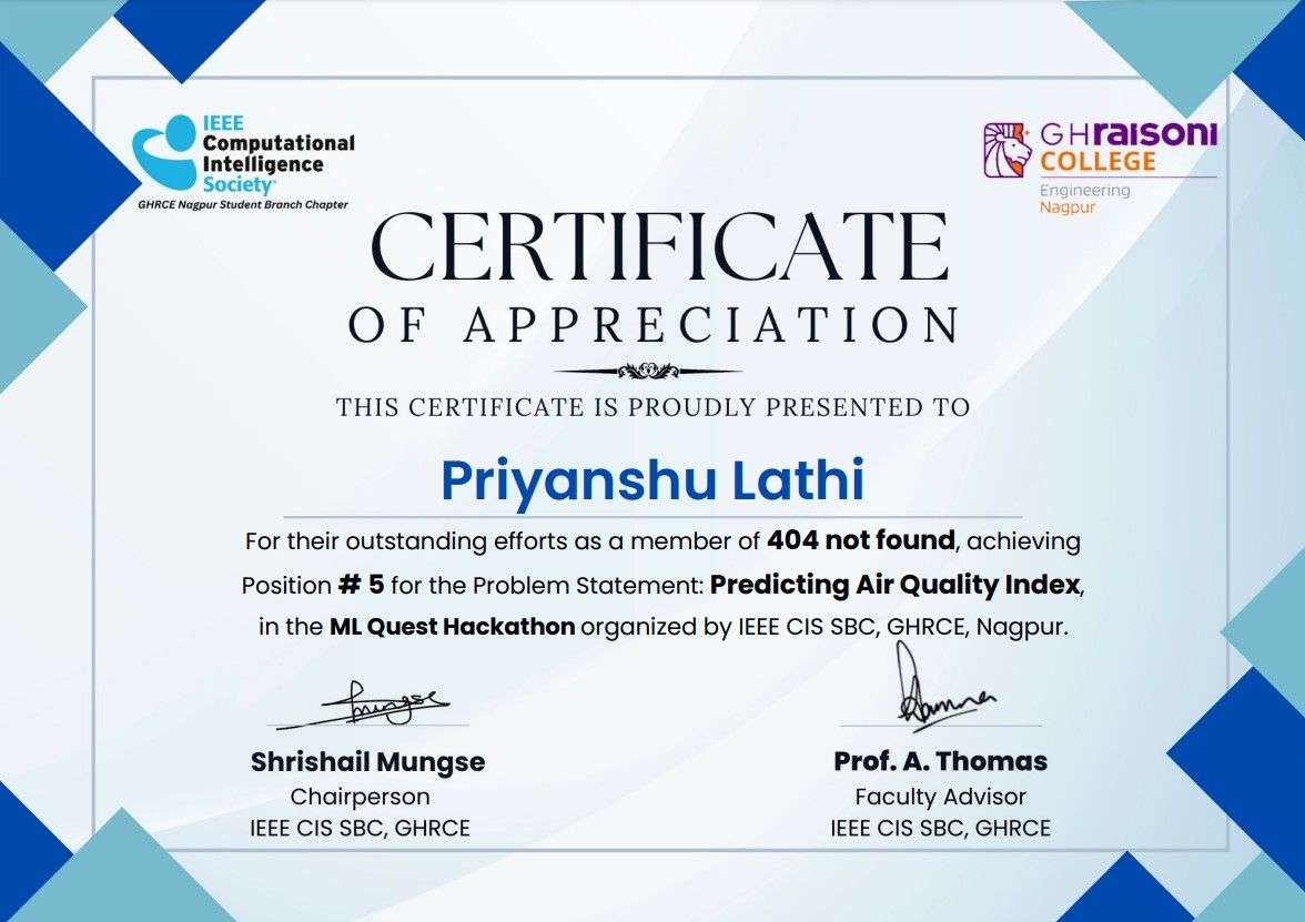 Priyanshu Lathi on LinkedIn: #hackathon #machinelearning #ai # ... Priyanshu Lathi on LinkedIn: #hackathon #machinelearning #ai # ...