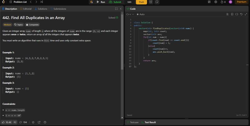 Day 10 of #100DaysOfCodeChallenge: Find All Duplicates in an Array ... Day 10 of #100DaysOfCodeChallenge: Find All Duplicates in an Array ...