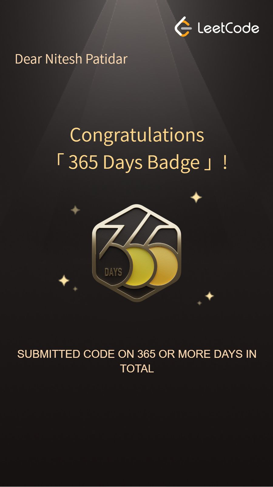 #leetcode #codingjourney #365dayschallenge | Nitesh Patidar #leetcode #codingjourney #365dayschallenge | Nitesh Patidar