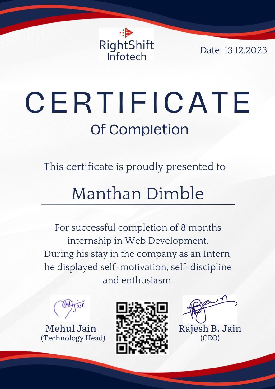 Manthan Dimble on LinkedIn: #internship #webdevelopment #mernstack # ... Manthan Dimble on LinkedIn: #internship #webdevelopment #mernstack # ...