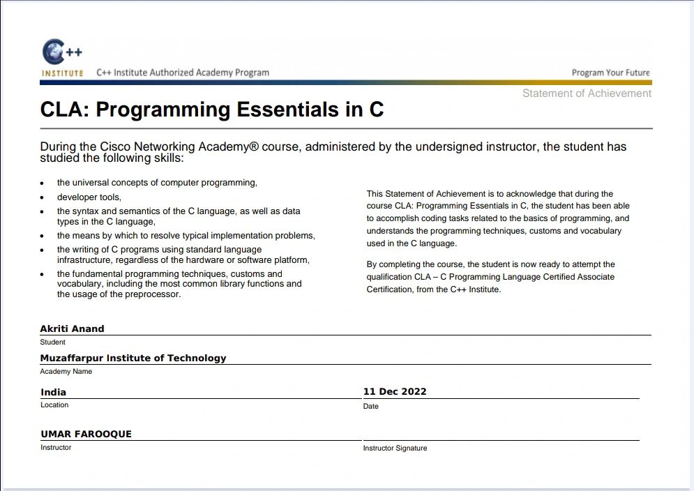 #cisco #cessential #cprogramming #programming #techlearning | Akriti Anand #cisco #cessential #cprogramming #programming #techlearning | Akriti Anand