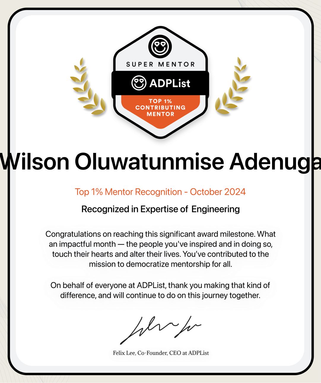 Wilson Adenuga on LinkedIn: #mentorship #softwareengineering # ... Wilson Adenuga on LinkedIn: #mentorship #softwareengineering # ...