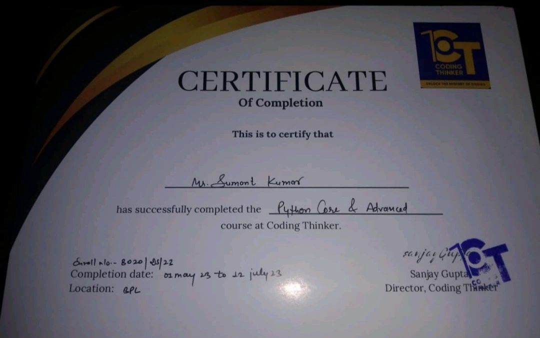 Sumant Kumar on LinkedIn: #coding #python #pythondeveloper # ... Sumant Kumar on LinkedIn: #coding #python #pythondeveloper # ...