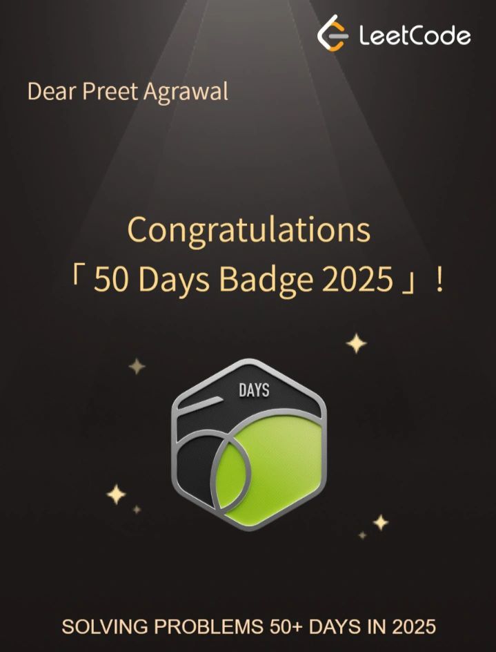 #leetcode #consistency | Preet Agrawal #leetcode #consistency | Preet Agrawal