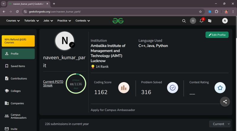 Naveen Raj on LinkedIn: #geekstreak2024 #potd #contest #gfg # ... Naveen Raj on LinkedIn: #geekstreak2024 #potd #contest #gfg # ...
