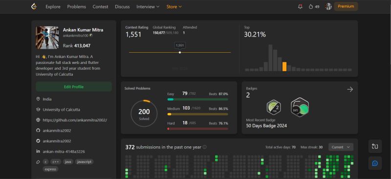 #leetcode #problemsolving #codingjourney #milestoneachievement… | Ankan ... #leetcode #problemsolving #codingjourney #milestoneachievement… | Ankan ...