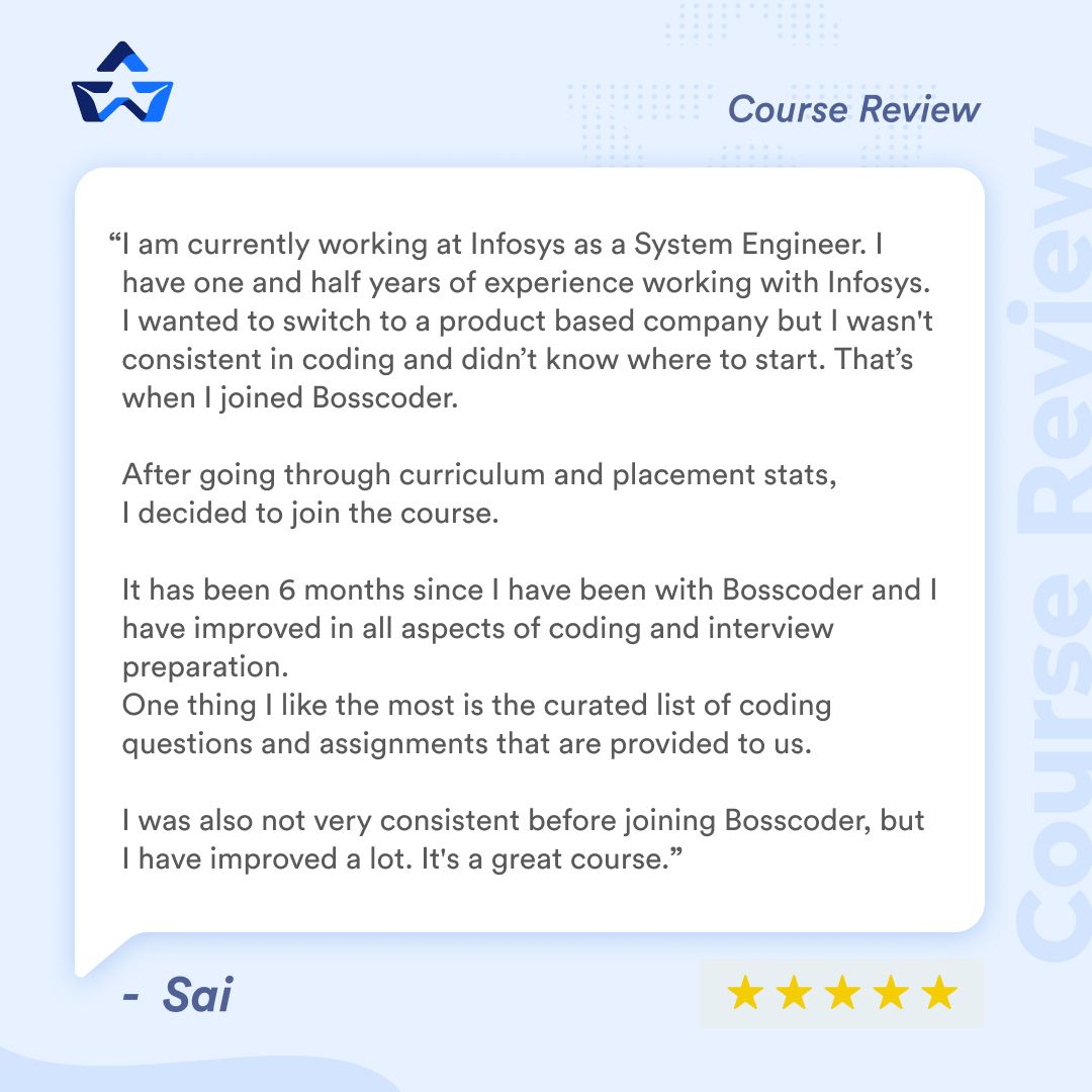 #bosscoderacademy #softwareengineering #review | Bosscoder Academy #bosscoderacademy #softwareengineering #review | Bosscoder Academy