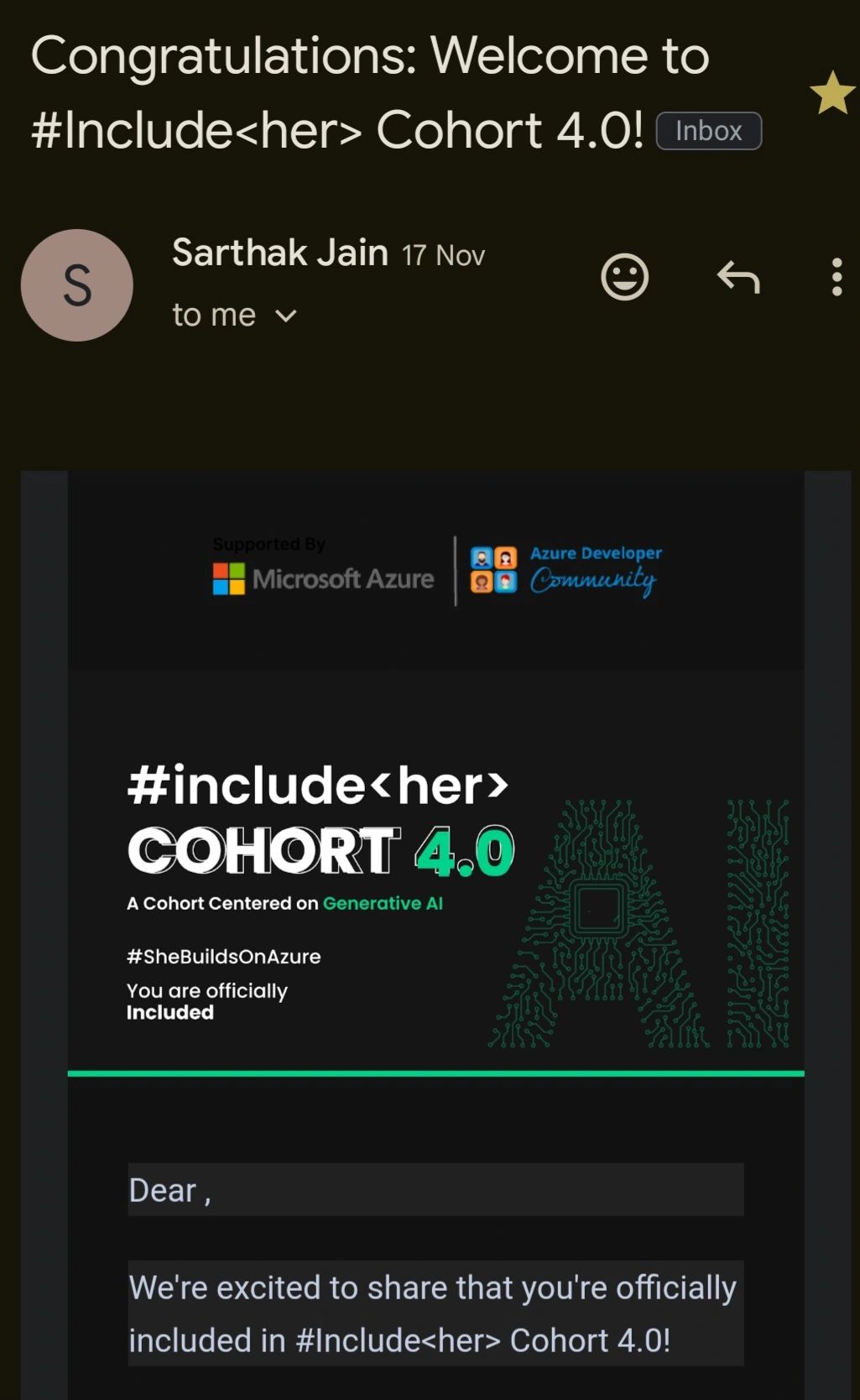 Anchal Dubey on LinkedIn: #shebuildsonazure #microsoftazure #reskill Anchal Dubey on LinkedIn: #shebuildsonazure #microsoftazure #reskill