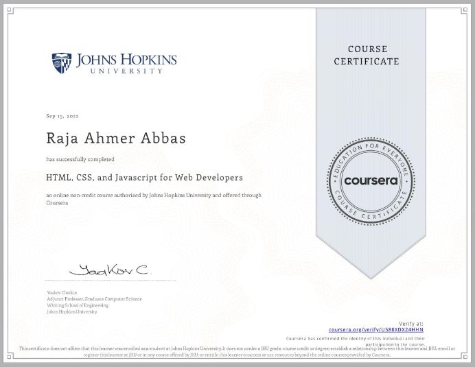 Raja Ahmer A. on LinkedIn: HTML, CSS, and JavaScript for Web Developers ... Raja Ahmer A. on LinkedIn: HTML, CSS, and JavaScript for Web Developers ...