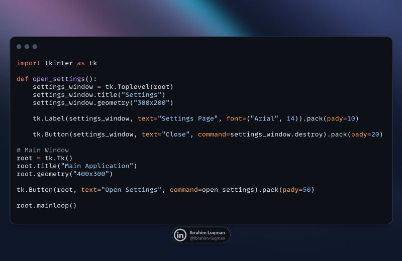 Ibrahim Luqman on LinkedIn: #python #tkinter #advancedgui #codingtips # ... Ibrahim Luqman on LinkedIn: #python #tkinter #advancedgui #codingtips # ...