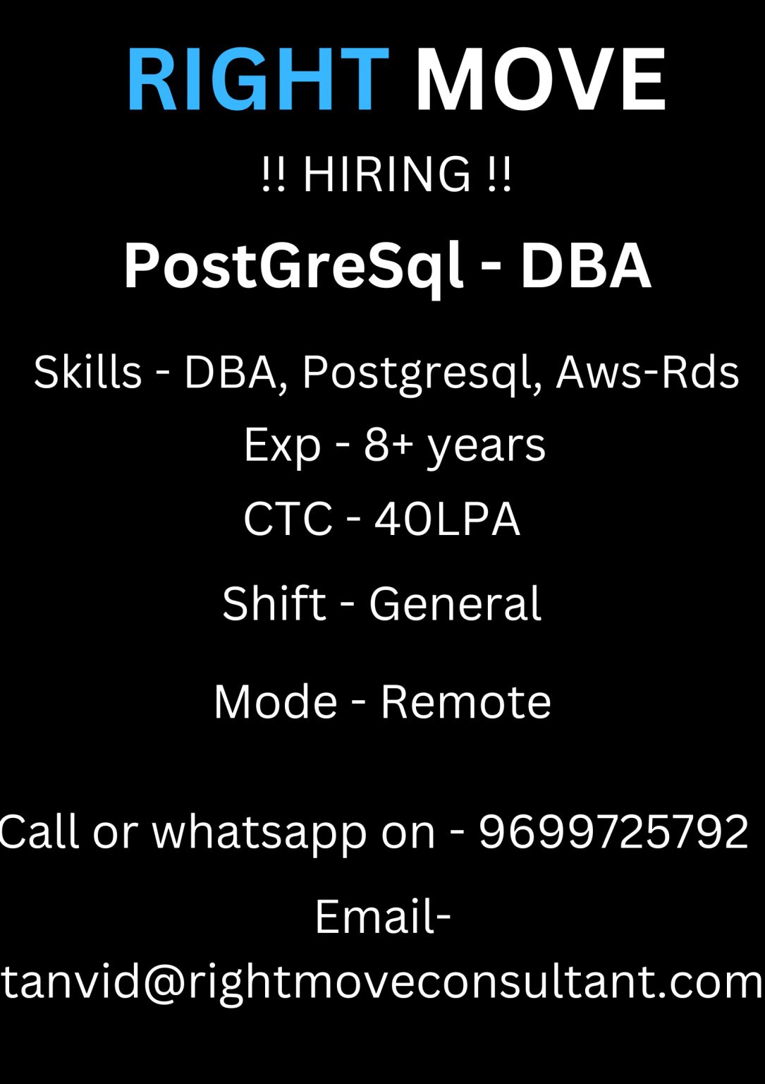 Tanvi D on LinkedIn: #dba #postgresql #database #admin #aws #rds # ... Tanvi D on LinkedIn: #dba #postgresql #database #admin #aws #rds # ...