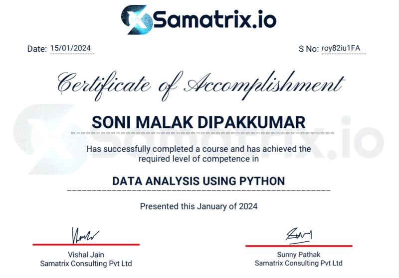 Malak Soni on LinkedIn: #dataanalysis #python #certifiedprofessional Malak Soni on LinkedIn: #dataanalysis #python #certifiedprofessional