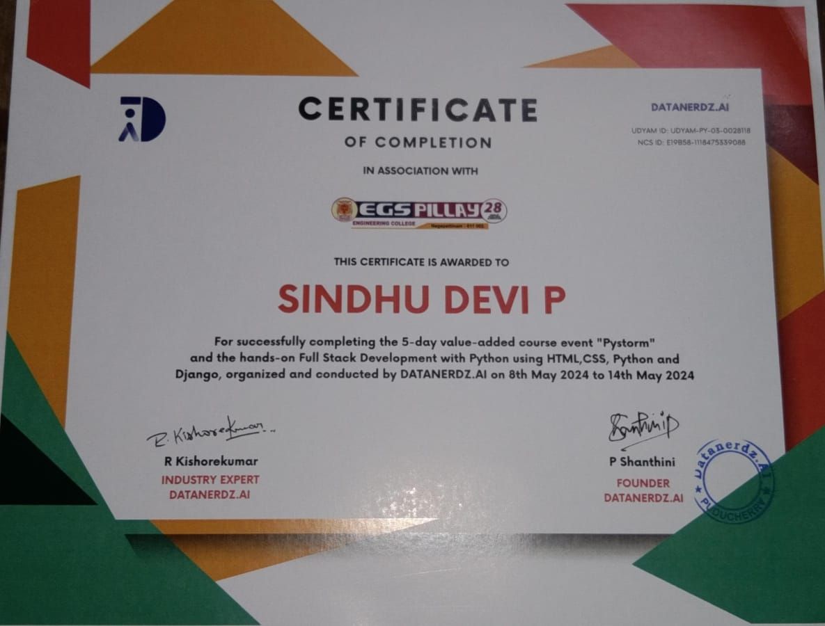 #fullstackdevelopment #python #django #pystorm #datanerdzai | Sindhu Devi #fullstackdevelopment #python #django #pystorm #datanerdzai | Sindhu Devi
